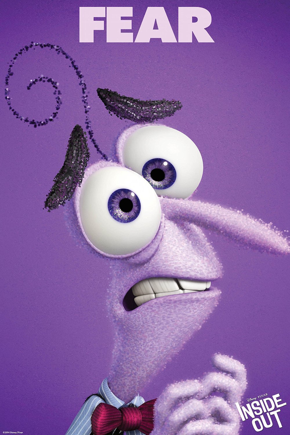 Jionk? FEAR - Inside Out Movie Poster 12 x 18" , Glossy Finish (Thick): Joy, Fear, Anger, Disgust, Sadness