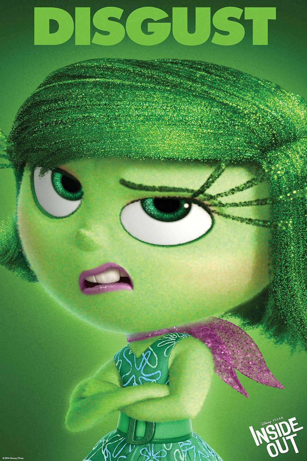 Jionk? DISGUST - Inside Out Movie Poster 12 x 18" , Glossy Finish (Thick): Joy, Fear, Anger, Disgust, Sadness