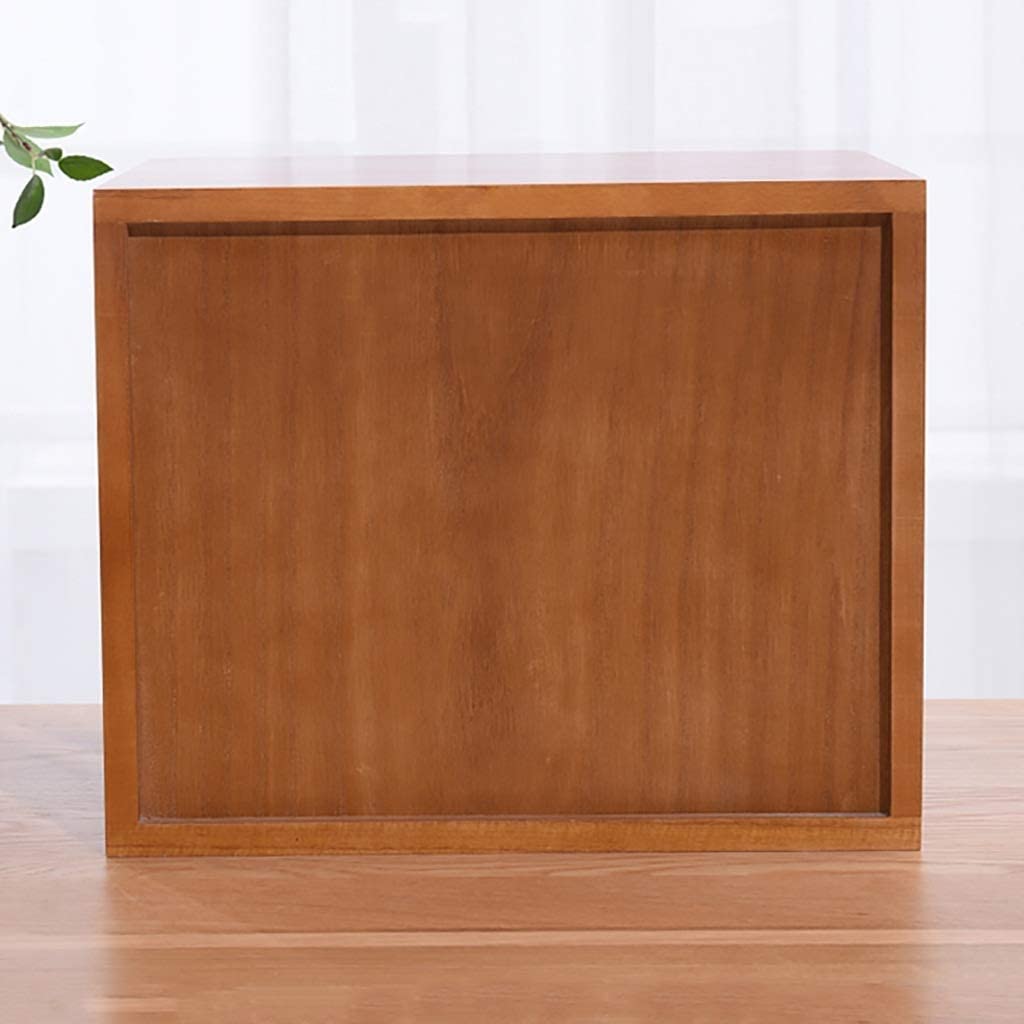 Desktop Organizer Storage Box - Desktop File Cabinet, Solid Wood Desk Organizers Drawer Box, Office Supplies/Home Small Desktop Flat File Cabinet, for Cosmetics/Books/Children's Toys Storage (Size :