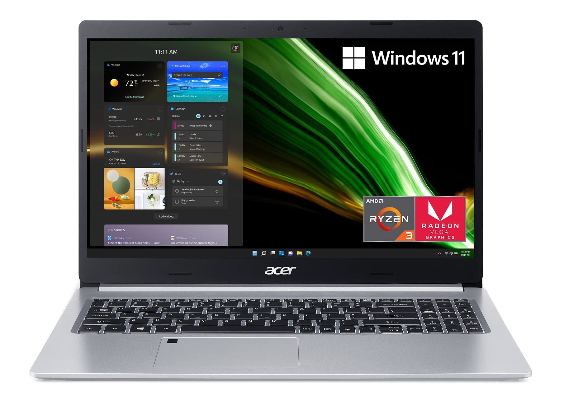 2023 Newest Acer Aspire 5 Laptop, 15.6" FHD IPS Display, AMD Ryzen 3 3350U Processor, 8GB DDR4 RAM, 256GB PCIe SSD, WiFi6, Backlit Keyboard, Fingerprint Reader, Amazon Alexa, Windows 11 Home in S mode
