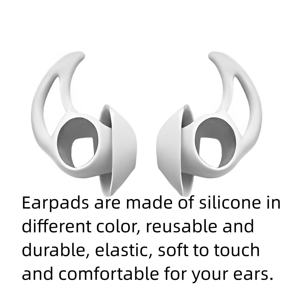 SNHTLS Replacement Eartips Silicone Earbuds Buds Set Wireless Earphone Compatible with Bose Small Shark Sports Headphones 3 Pair Silvery