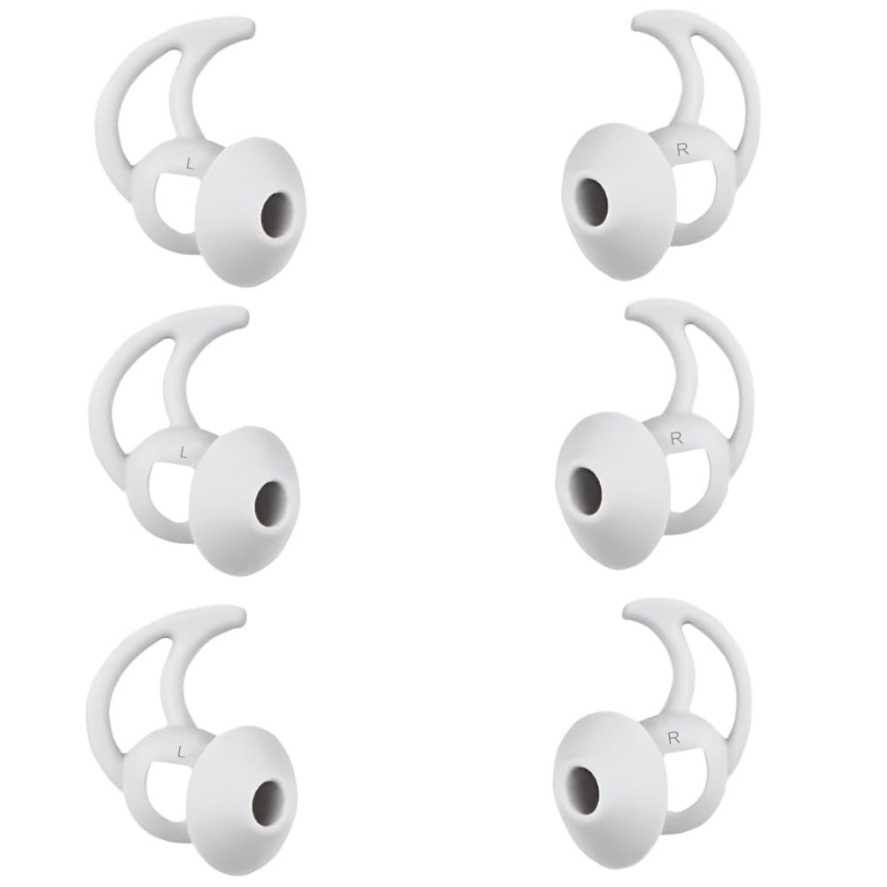 SNHTLS Replacement Eartips Silicone Earbuds Buds Set Wireless Earphone Compatible with Bose Small Shark Sports Headphones 3 Pair Silvery