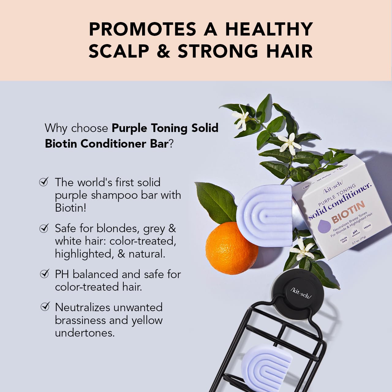 Kitsch Purple Conditioner and Shampoo Bar for Blonde Tresses