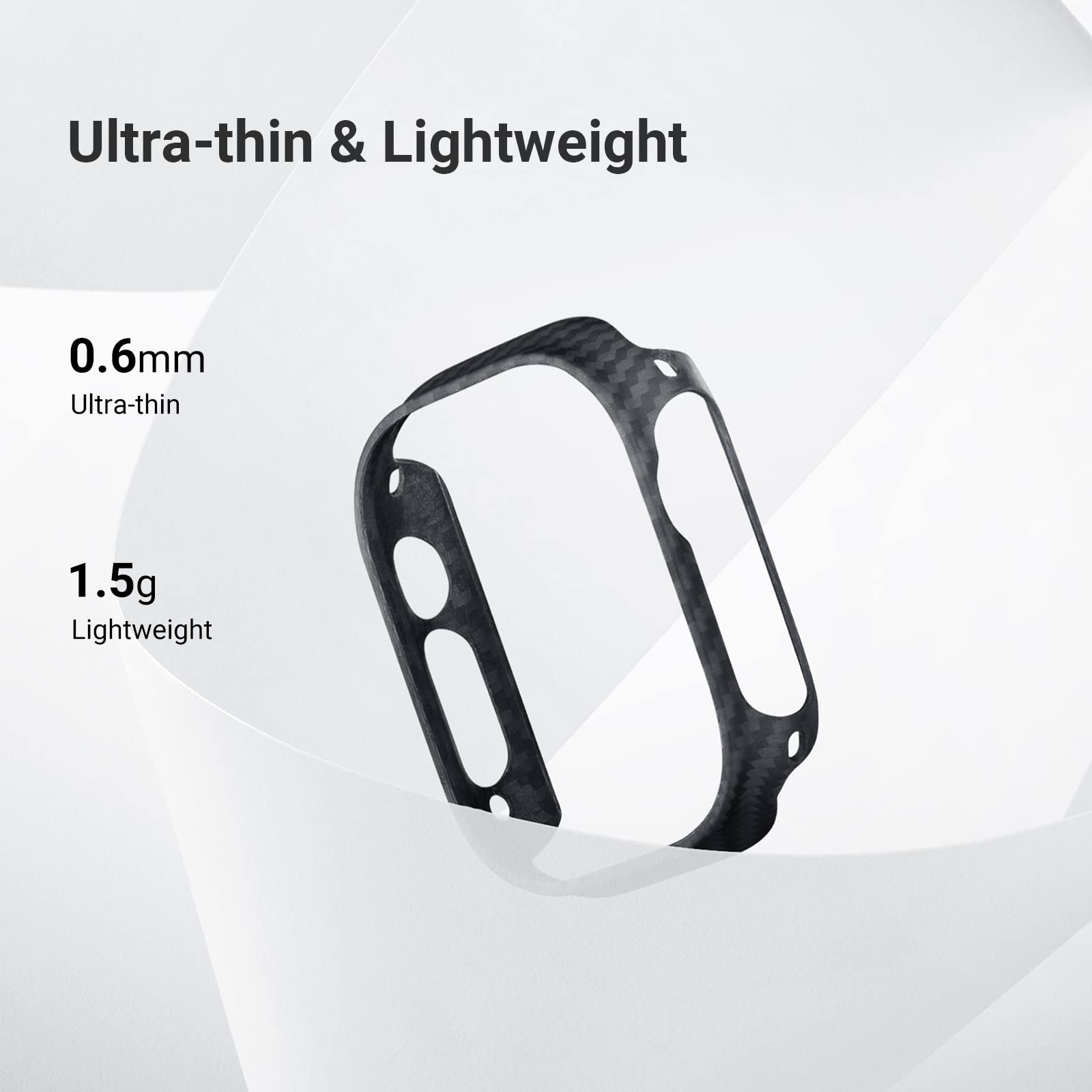 PITAKA Apple Watch Ultra 2/Apple Watch Ultra Case, Exquisite Minimalist Slim Apple Watch Ultra Case 49mm - Aramid Fiber Made [Air Case]