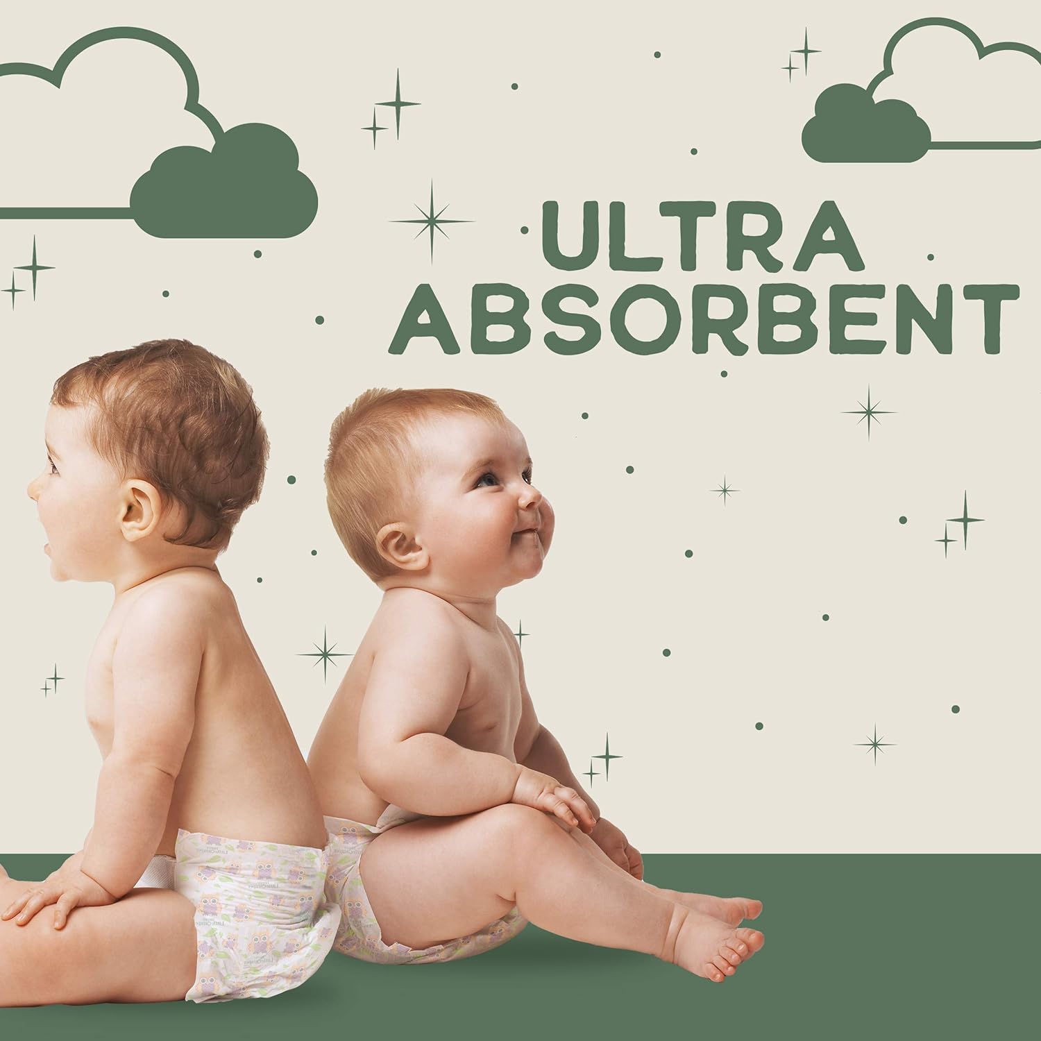 Happy Little Camper Ultra-Absorbent Natural Baby Diapers Size 6 - Hypoallergenic & Chlorine-Free Disposable Diapers Safe for Sensitive Skin - Unscented Junior Diapers - 17 Count