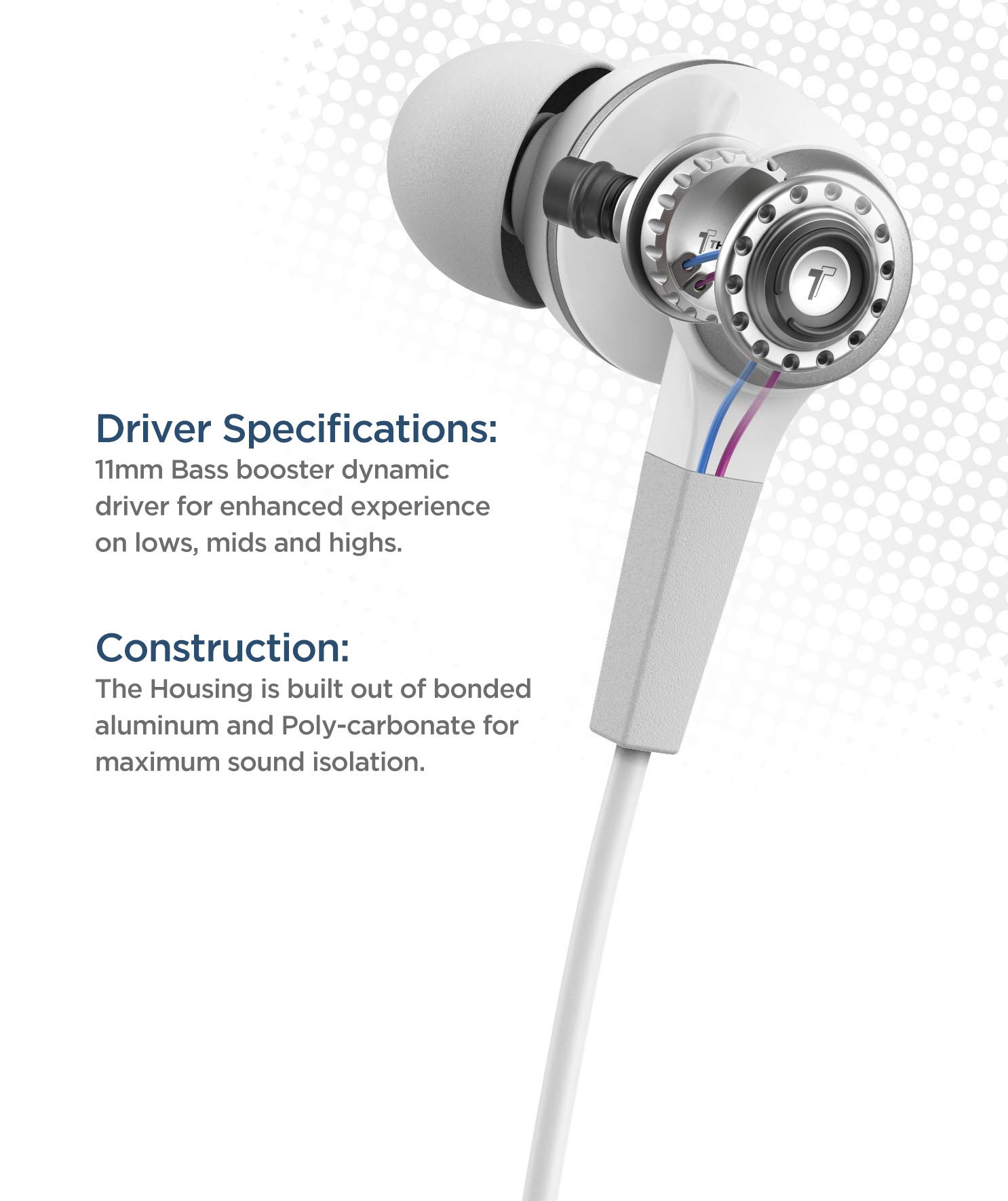 Thore iPhone Earphones (Apple MFi Certified) V120 in Ear Wired Lightning Earbuds (Sweat/Water Resistant) Headphones with Mic/Volume Remote for iPhone 12/13/14 Pro Max - White