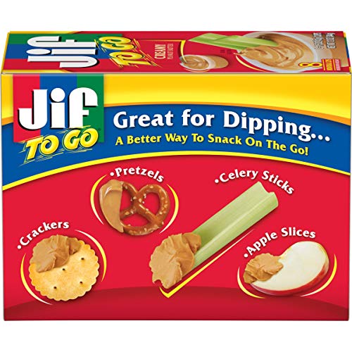 Jif To Go Creamy Peanut Butter, 8- 1.5 Ounce Cups, Smooth and Creamy Texture, Snack Size Packs