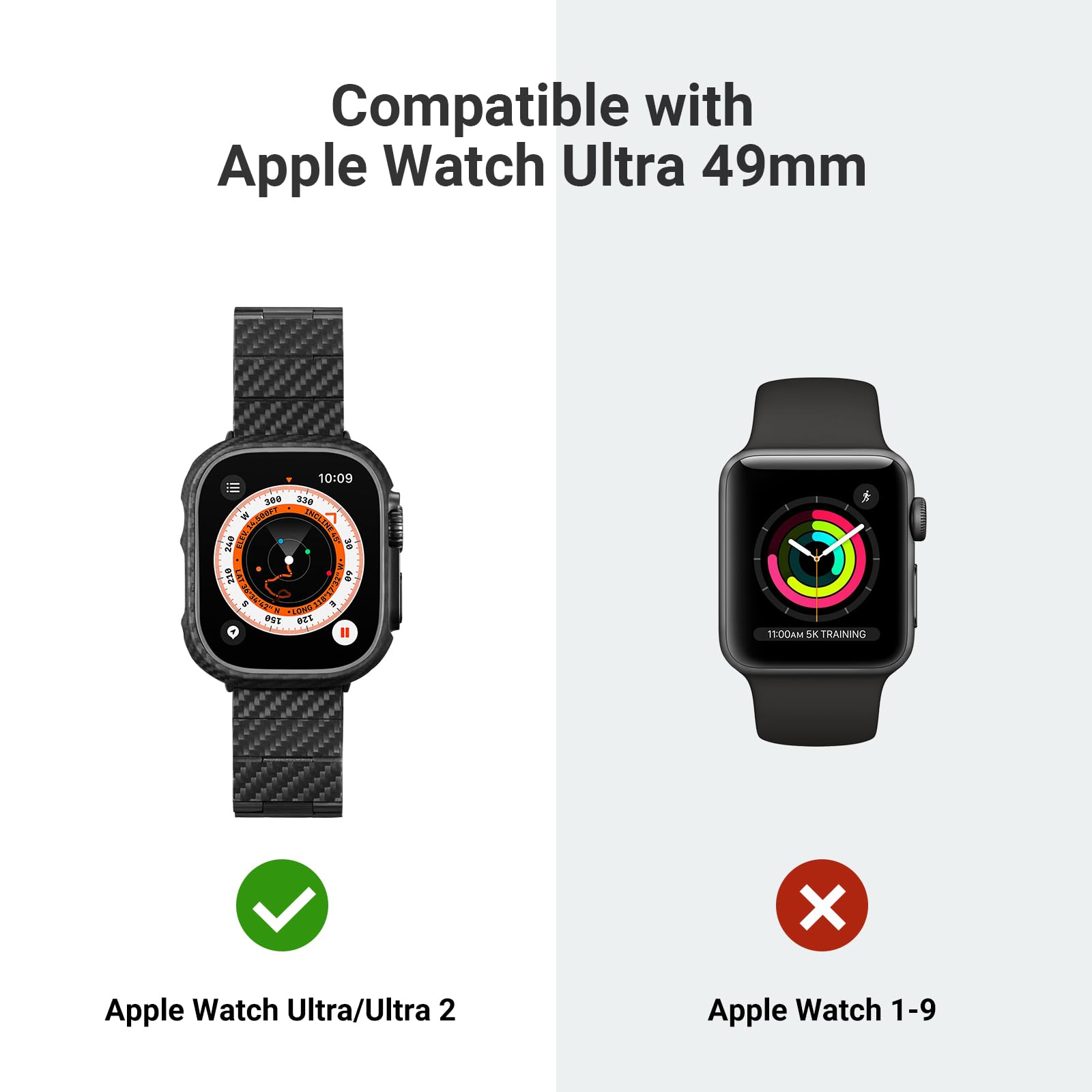 PITAKA Apple Watch Ultra 2/Apple Watch Ultra Case, Exquisite Minimalist Slim Apple Watch Ultra Case 49mm - Aramid Fiber Made [Air Case]