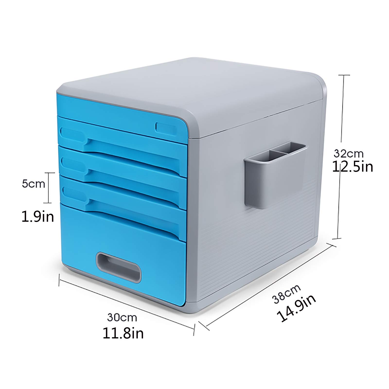 Flat File Cabinet, Drawer Organizer 4-Layers Lockable Environmentally Friendly Plastic-Yellow/Orange, with Digital Code Lock (Color : Yellow)