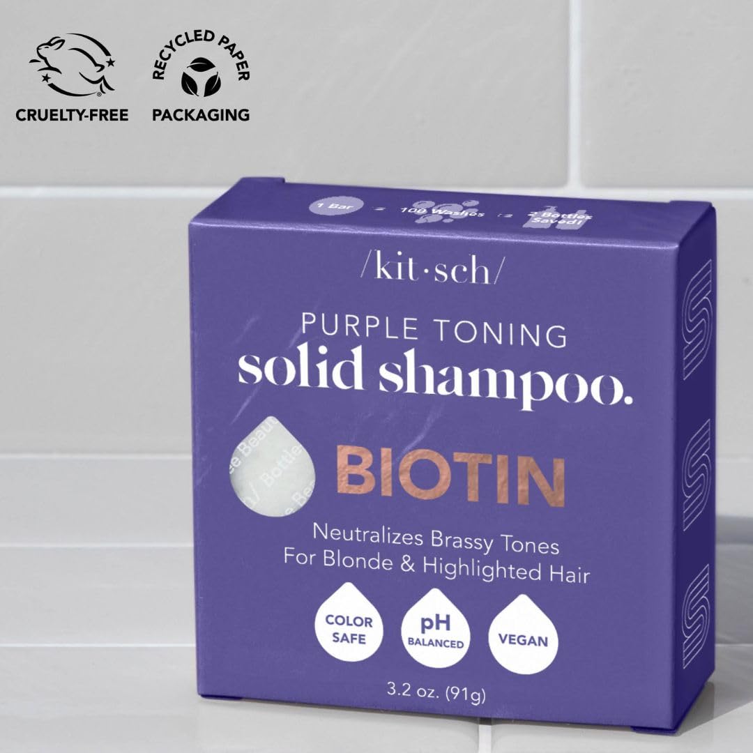 Kitsch Purple Conditioner and Shampoo Bar for Blonde Tresses