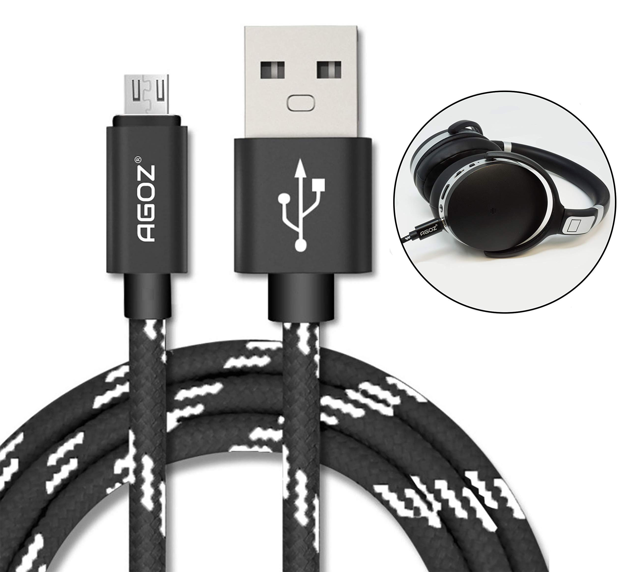 AGOZ Micro USB Charger Cable for Bose SoundLink Color Bluetooth Speaker, 2, 3,Mini 2,Headphones II AE2W,QuitComfort QC20,QC30, QC35,Revolve Plus, SoundSport, UE Boom, WONDERBOOM 2(10ft)