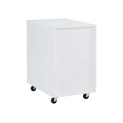 Linon Sway Wood File Cabinet with 3 Drawers Rolling Castors in Pure White