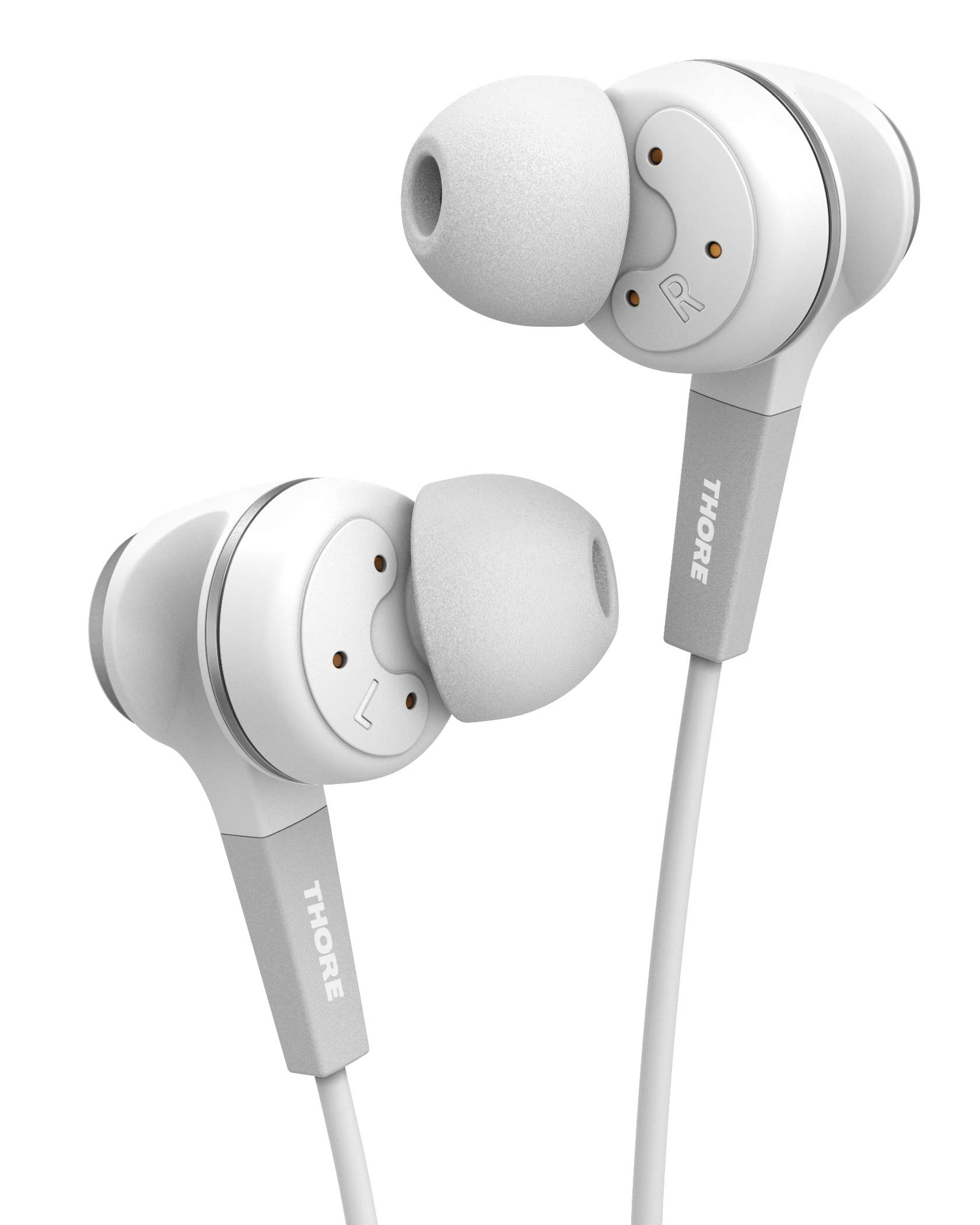 Thore iPhone Earphones (Apple MFi Certified) V120 in Ear Wired Lightning Earbuds (Sweat/Water Resistant) Headphones with Mic/Volume Remote for iPhone 12/13/14 Pro Max - White