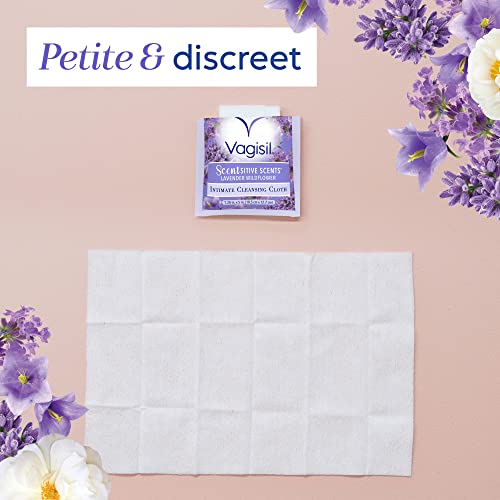 Vagisil Scentsitive Scents On-The-Go Feminine Cleansing Wipes, pH Balanced, Lavender Wildflower, Individually Wrapped, 16 Count (Pack of 1)