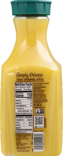 Simply Orange Juice, 52 fl oz, 100% Juice w/Calcium & Vitamin D, Not from Concentrate