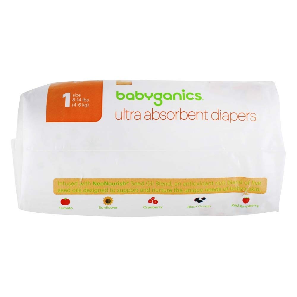 BabyGanics - Ultra Absorbent Diapers Stage 1 (8-14 lbs.) - 34 Diaper(s)