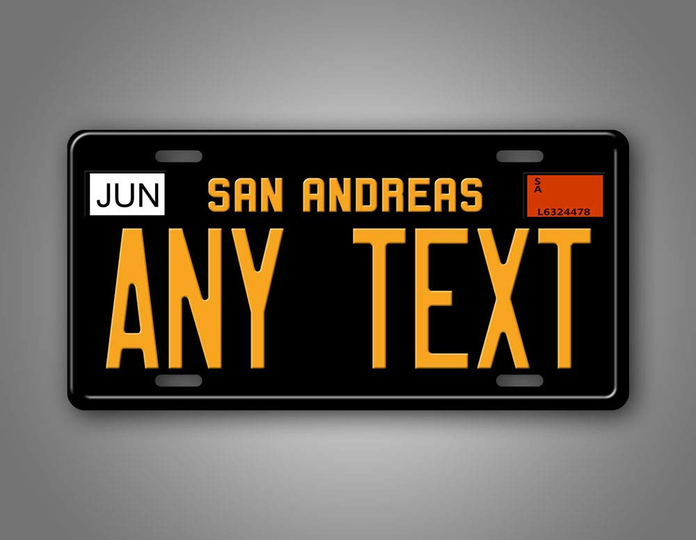 Custom GTA V San Andreas Black 1963β69 Replica Personalized Text Novelty Auto Tag