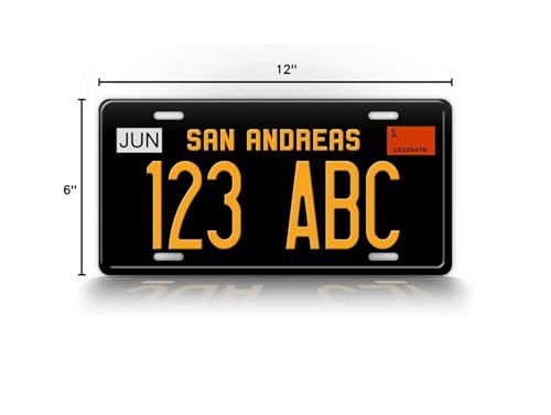 Custom GTA V San Andreas Black 1963β69 Replica Personalized Text Novelty Auto Tag