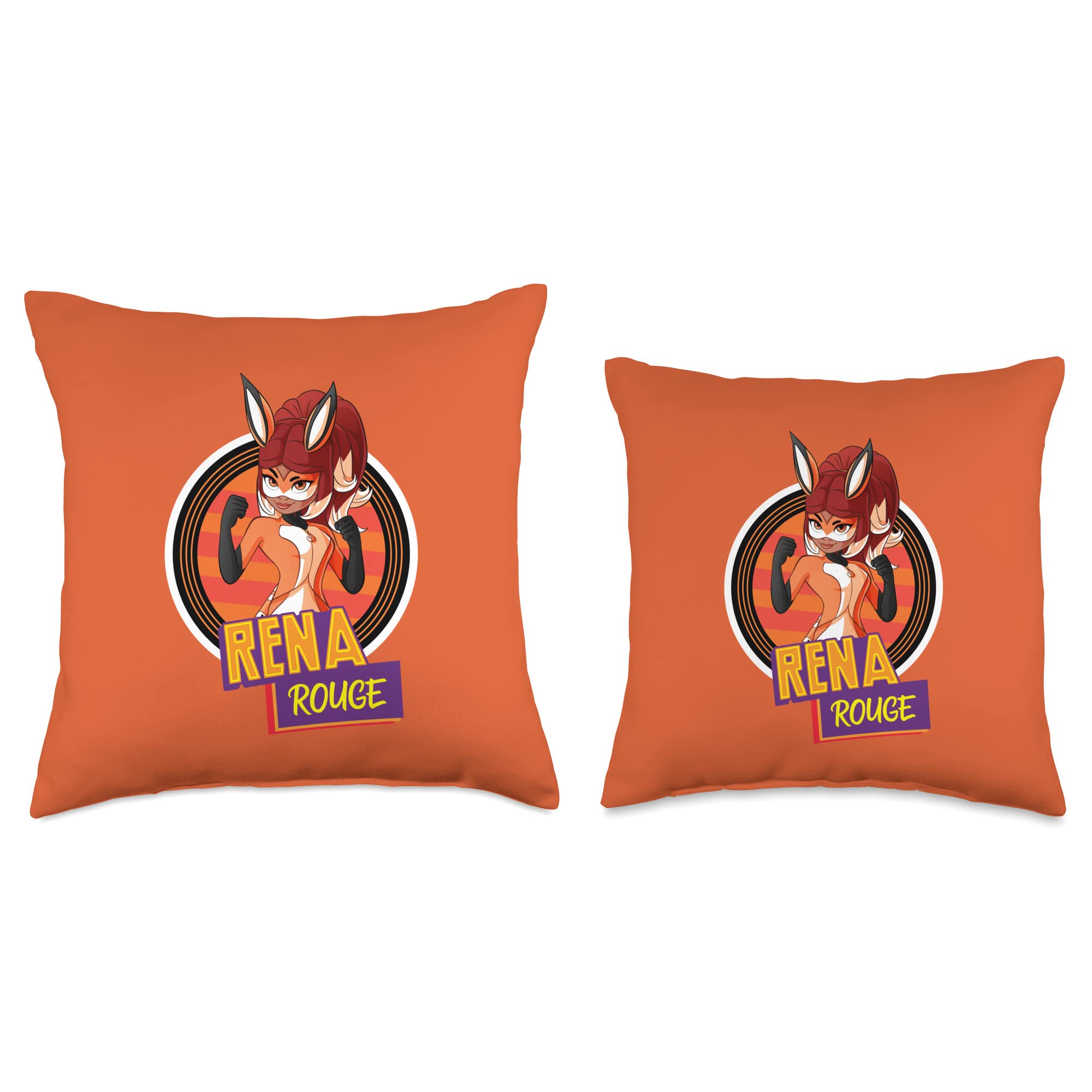 Miraculous Ladybug Orange Collection Rena Rouge Badge Throw Pillow, 18x18, Multicolor