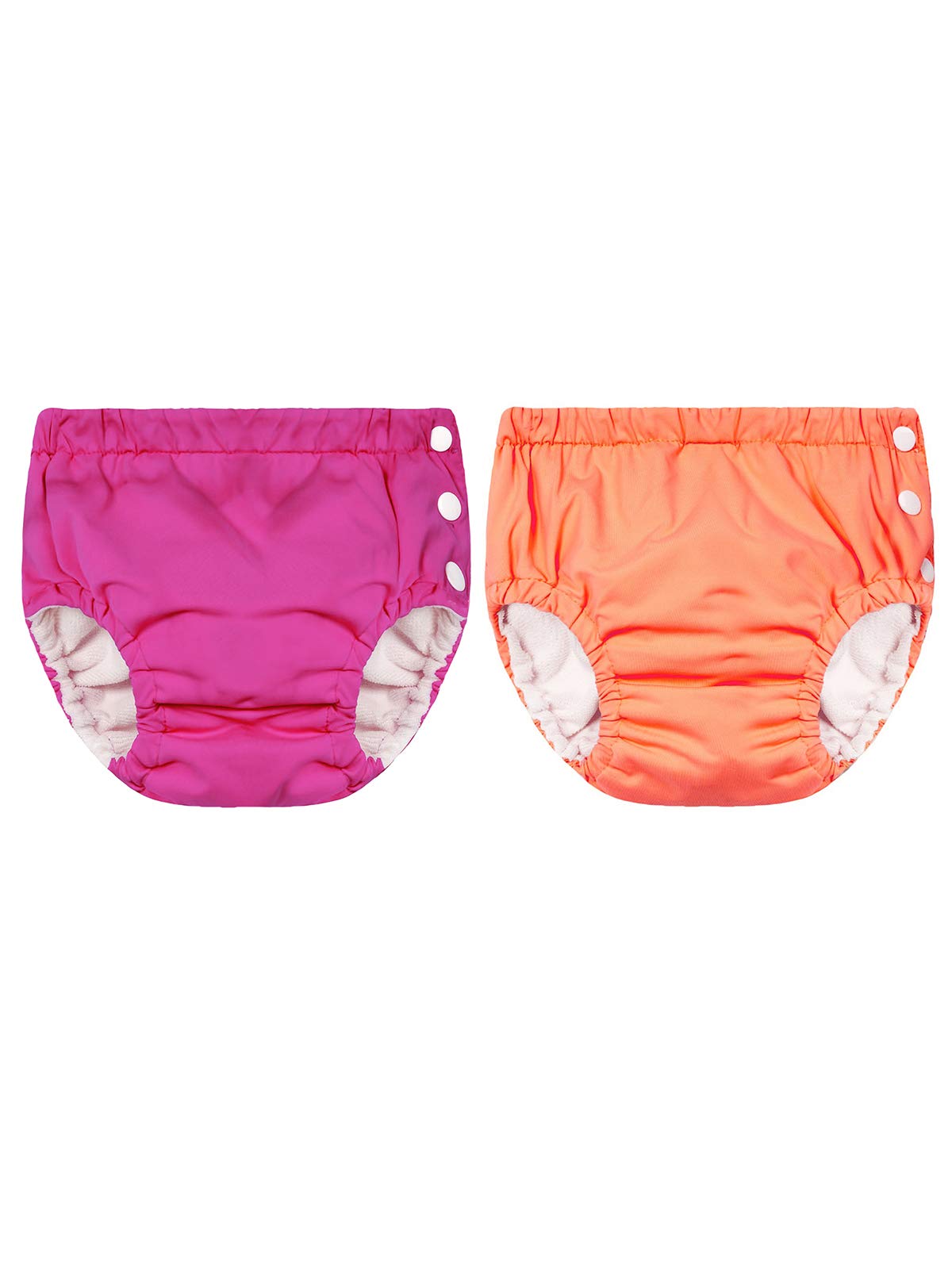 Century Star Baby Reusable Swim Diaper Pool Swimming Diapers for Toddler Boys Girls Washable Swimming Pants B Orange & Pink 12-18 Months