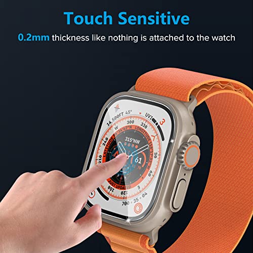 Hierusre [3 Pack] Screen Protector for Apple Watch Ultra 2/Ultra 49mm, Tempered Glass Protector Screen for iWatch Ultra 2/Ultra, Scratch Resistant, HD Clear, Touch Sensitive, Bubble Free