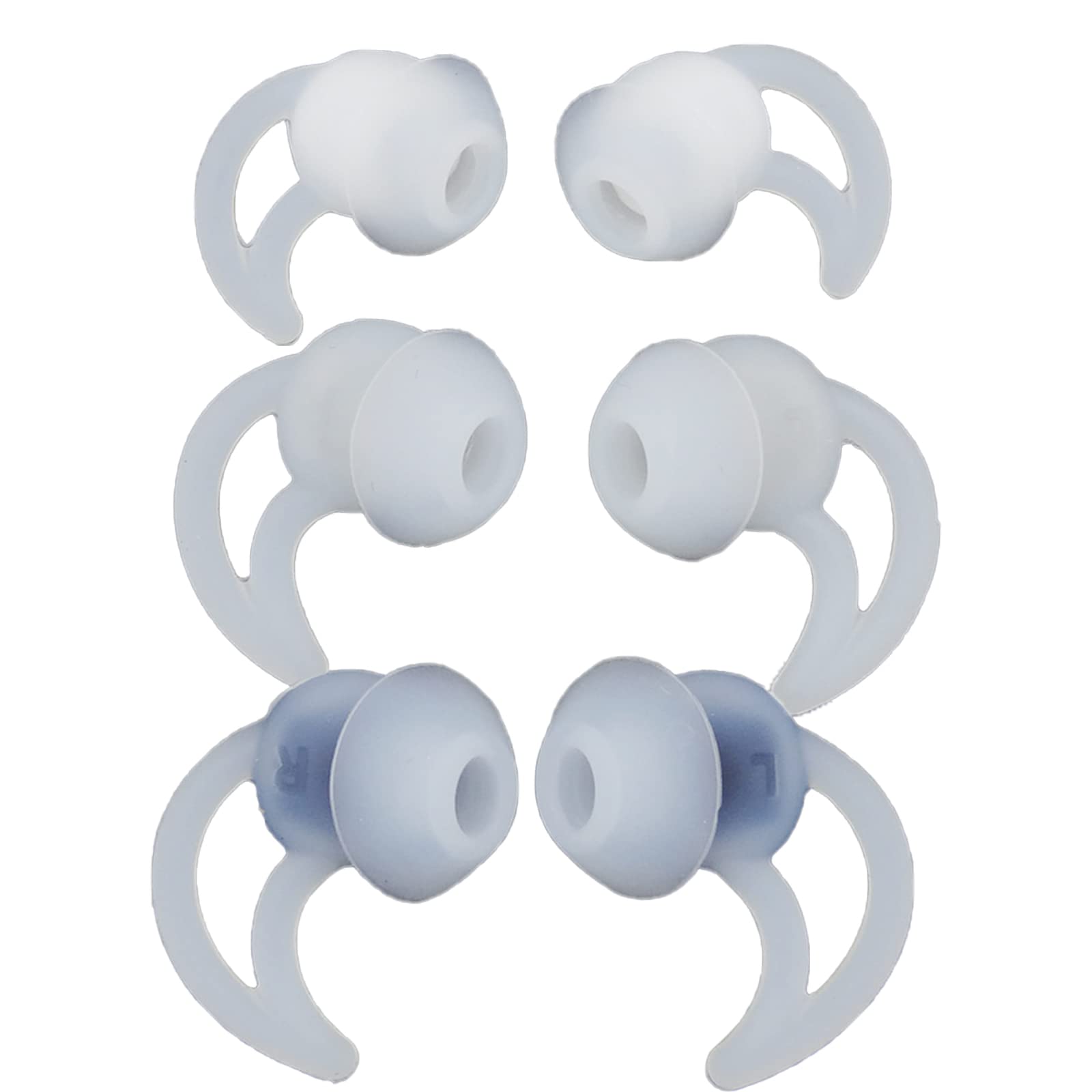 QC20 Replacement Noise Cancelling Double Flange Silicone Earbuds Compatible for Bose QuietControl 30 QC20 QC20i QC30 Soundsport Free SIE2 IE2 IE3 Wireless Headphones(White)
