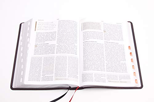 RVR 1960 Biblia de estudio Spurgeon, negro piel genuina con índice (Spanish Edition)