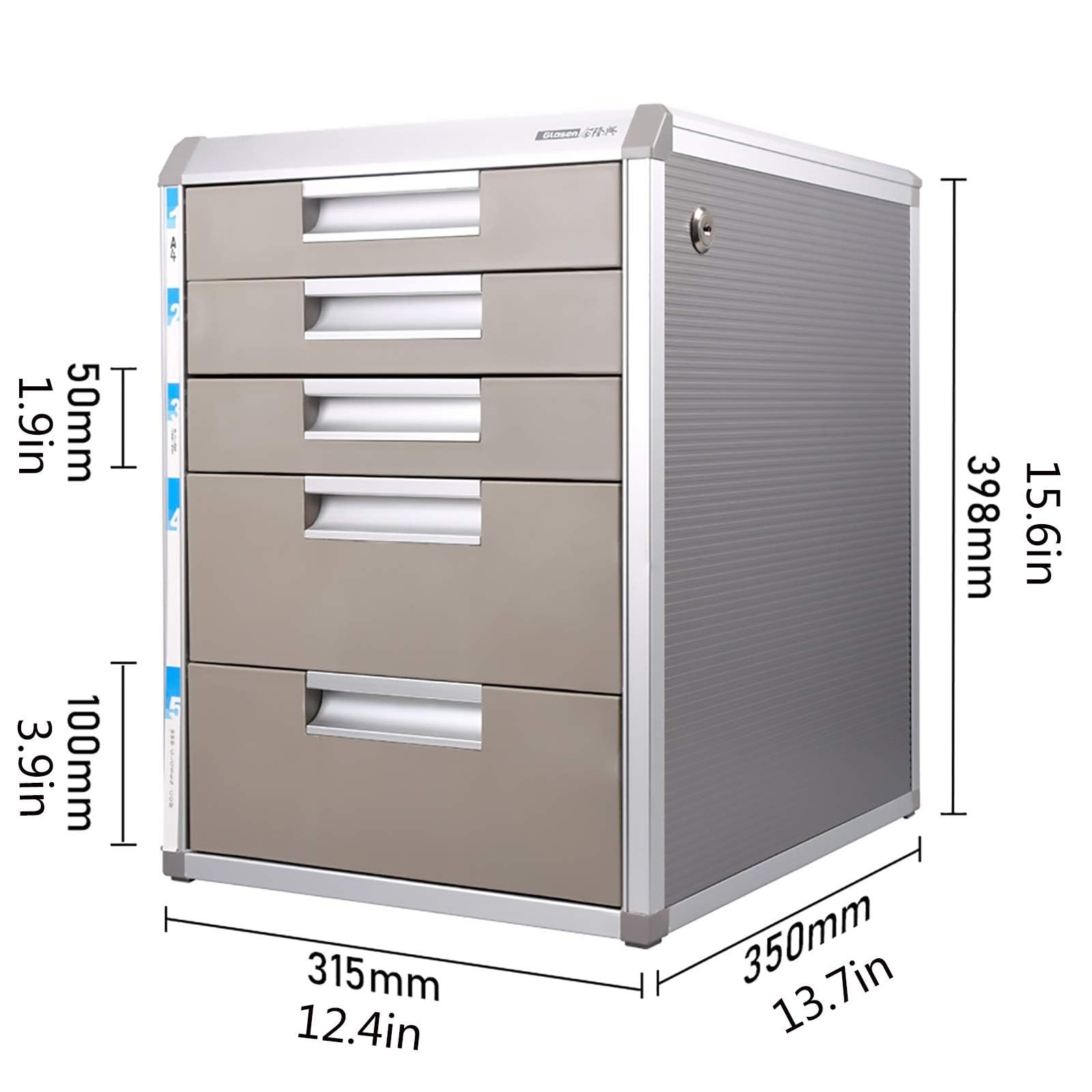 JAEFIT Desktop Storage Box with Drawers - Desktop File Cabinet, with Lockable Drawers Flat File Cabinet, Aluminum Alloy Drawer Organizer, Cosmetic Storage/Medicine Storage Box (Size : 5 Layer)