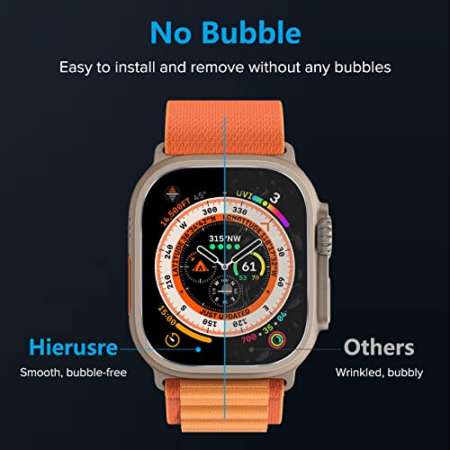 Hierusre [3 Pack] Screen Protector for Apple Watch Ultra 2/Ultra 49mm, Tempered Glass Protector Screen for iWatch Ultra 2/Ultra, Scratch Resistant, HD Clear, Touch Sensitive, Bubble Free