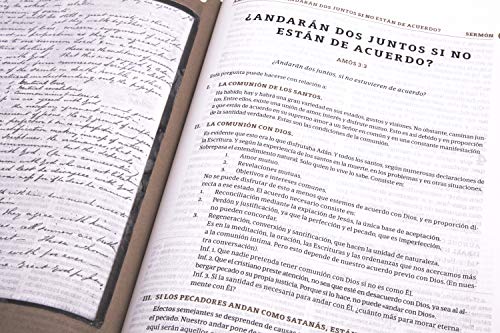 RVR 1960 Biblia de estudio Spurgeon, negro piel genuina con índice (Spanish Edition)