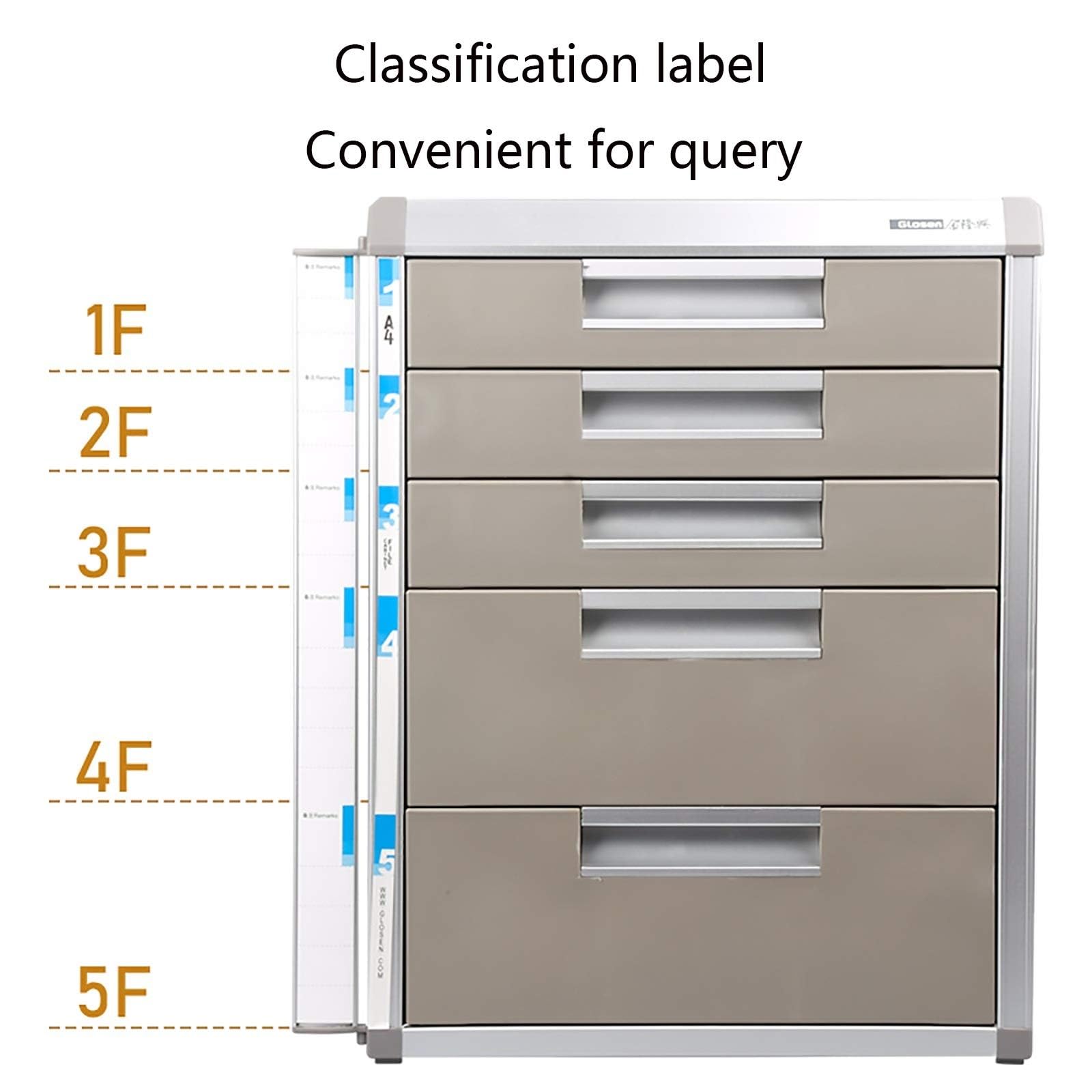 JAEFIT Desktop Storage Box with Drawers - Desktop File Cabinet, with Lockable Drawers Flat File Cabinet, Aluminum Alloy Drawer Organizer, Cosmetic Storage/Medicine Storage Box (Size : 5 Layer)