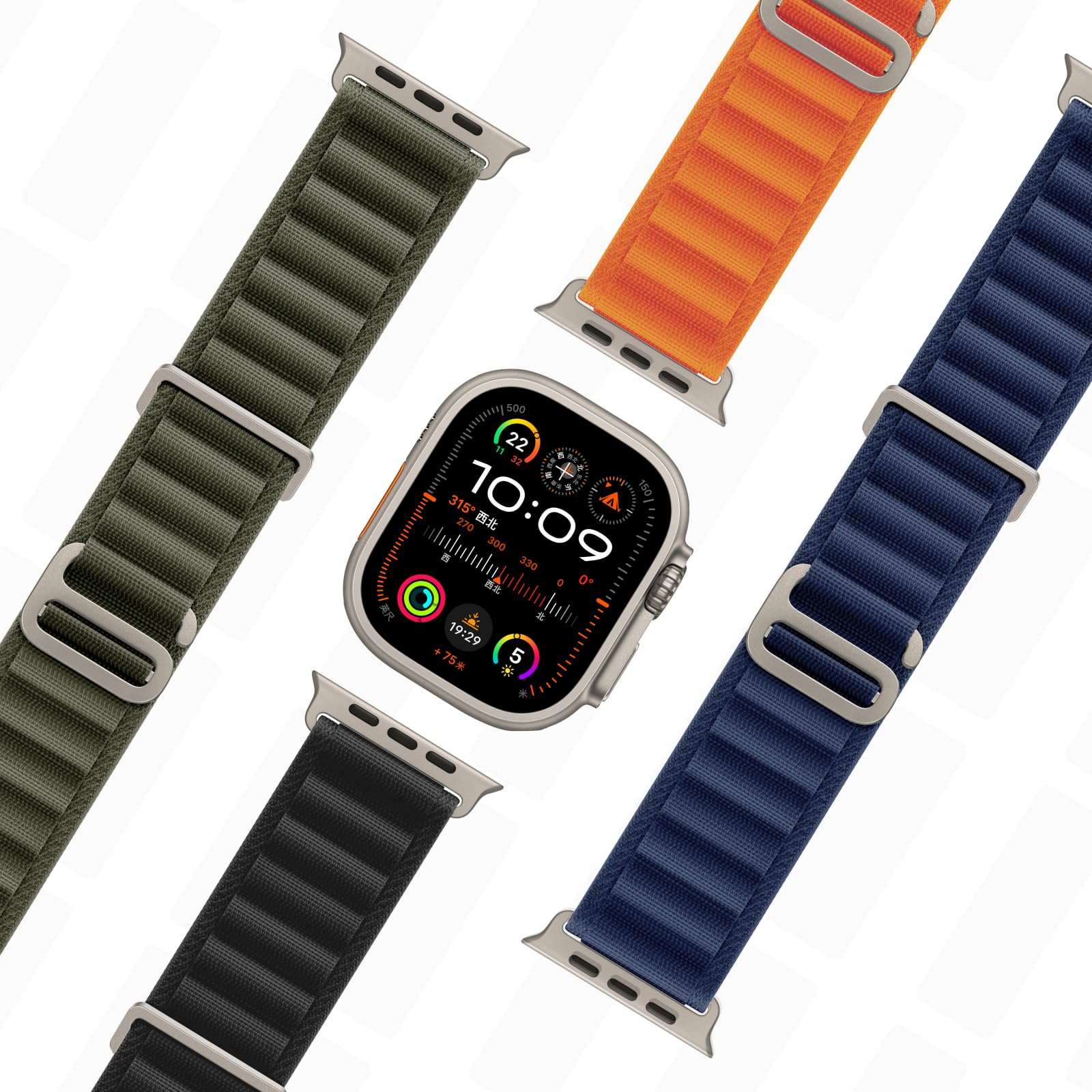 Honeystraper Alpine Loop Compatible with Apple Watch Ultra 2/Ultra Band 49mm 45mm 44mm 42mm for Men, Nylon Sport Bands Strap with Titanium G-Hook for iWatch Ultra Series 9 8 7 6 5 4 3 2 1 SE