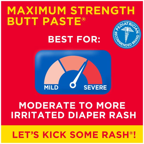 Boudreaux's Butt Paste Maximum Strength Diaper Rash Cream, Ointment for Baby, 4 oz. Tube, (Pack of 3)