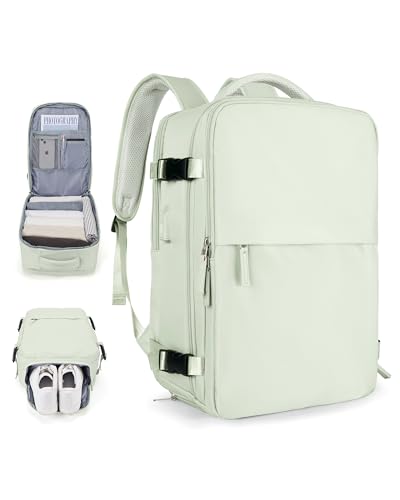 bergsalz Travel Backpack Essentials For Women Men Airline Approved Personal Item Travel Bag Carry On Bag Gym Waterproof Backpack Purse College Laptop Bag Green