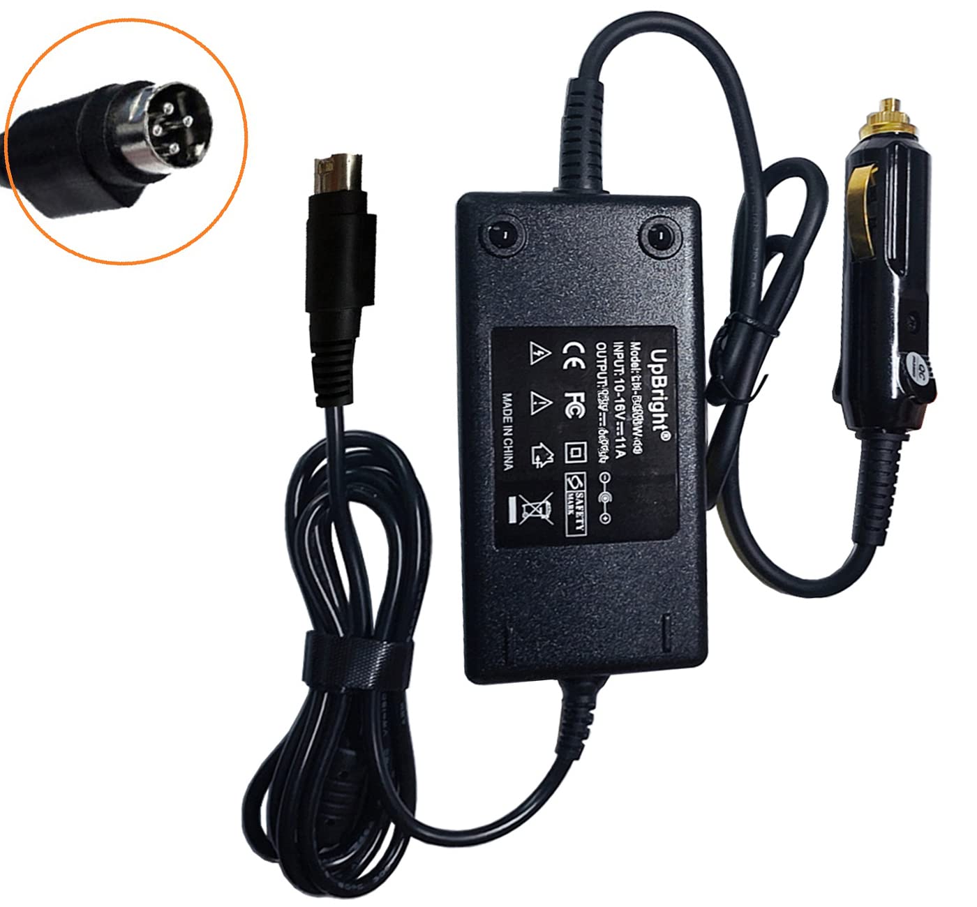 UpBright 4-Pin Car DC Adapter Compatible with Philips Respironics REF 1113600 1113603 SimplyGo Simply Go Mini Portable Oxygen Concentrator 13-19V Auto Cigarette Lighter Power Supply Battery Charger
