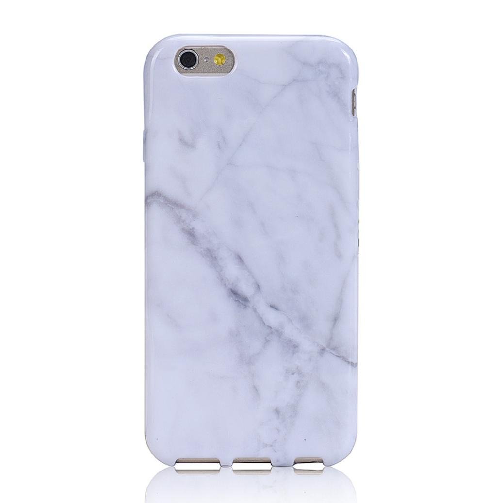 Landfox 6S Case,iPhone 6S Case, 2016 Marble Texture Print Cover Case Skin for iPhone 6S 4.7 Inch (White)