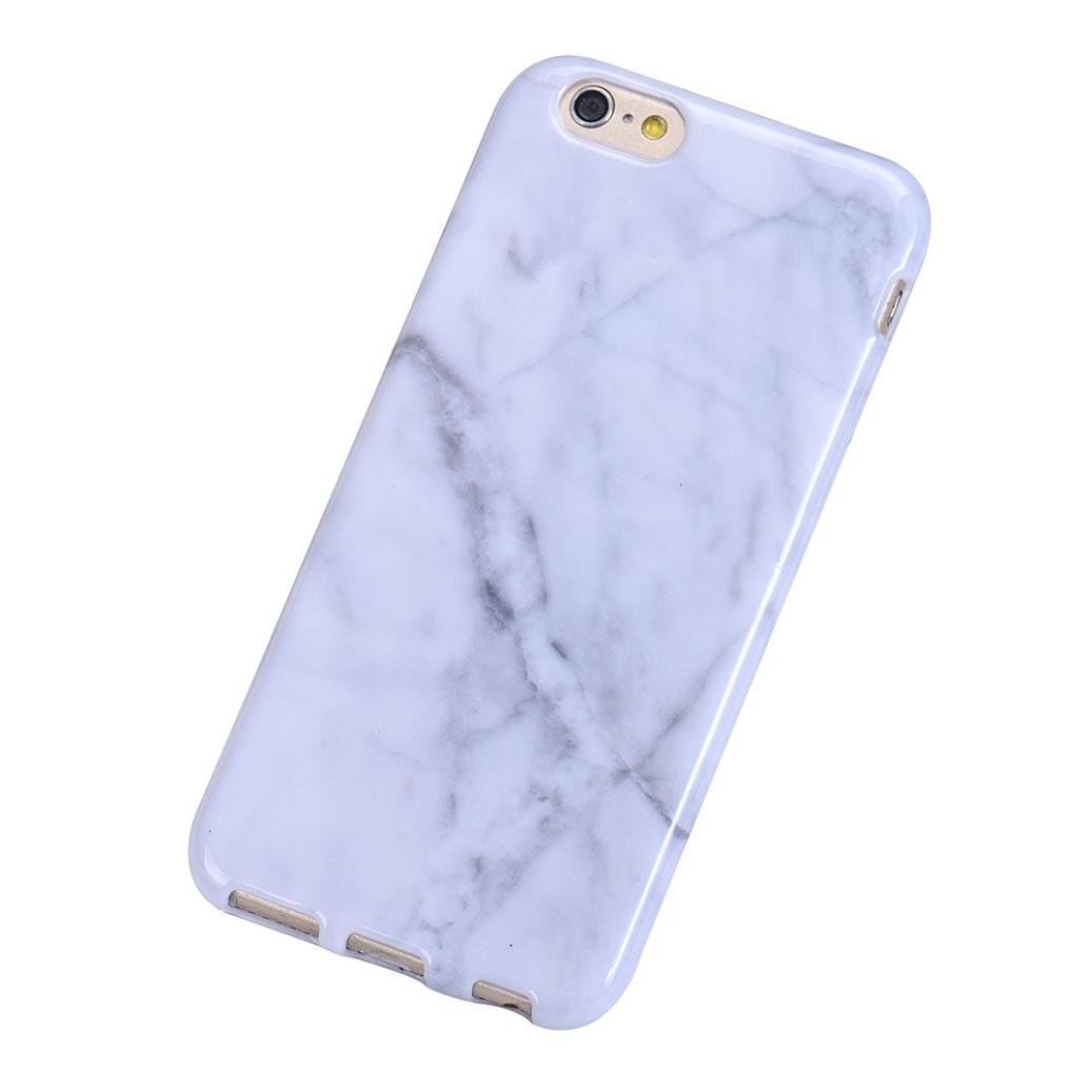 Landfox 6S Case,iPhone 6S Case, 2016 Marble Texture Print Cover Case Skin for iPhone 6S 4.7 Inch (White)