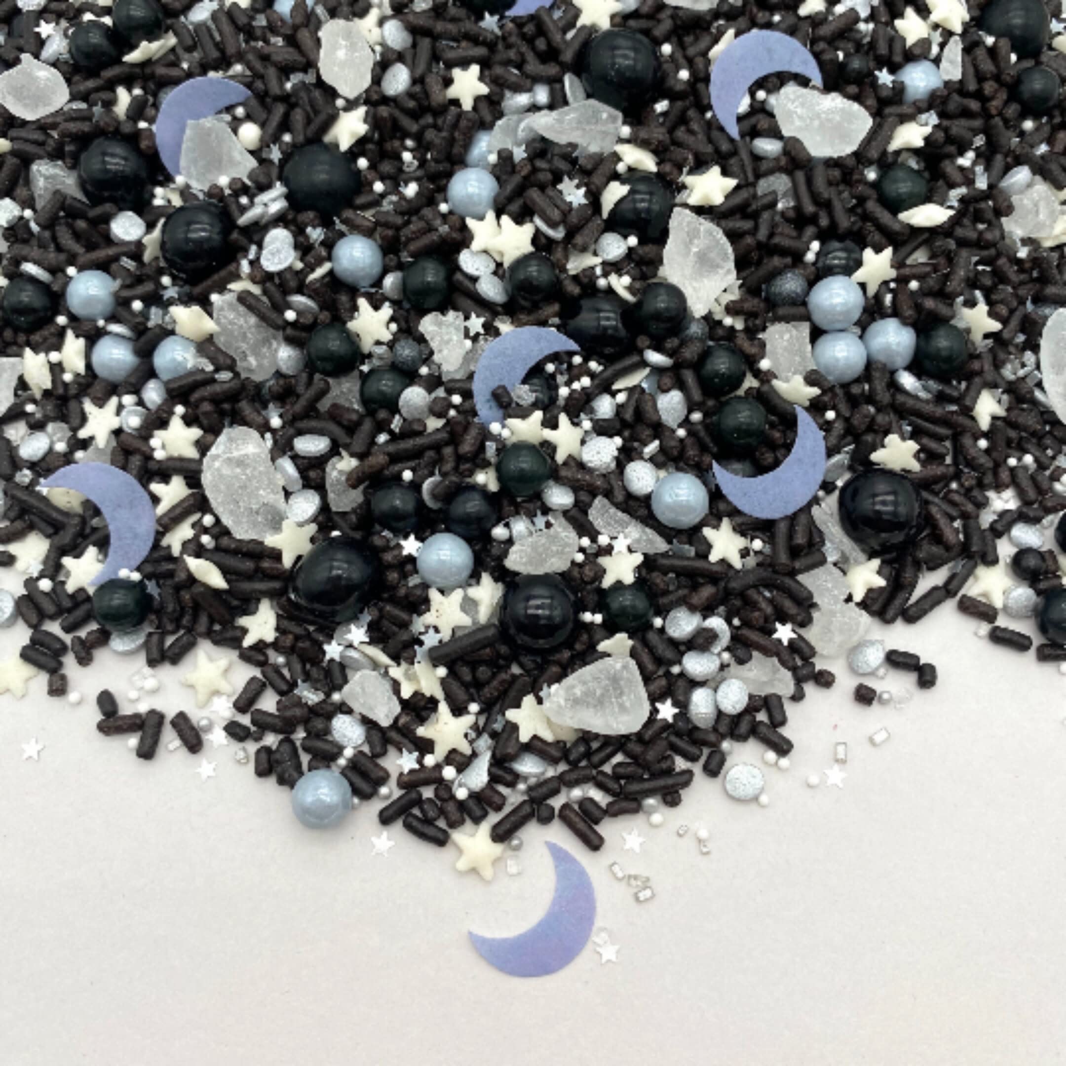 Moon Child Sprinkle Mix by Simply Sucré | Gothic Sprinkles Sprinkles | Star Sprinkles | Edible Sprinkles | 4 oz. 8oz. 16 oz. | Bulk Sprinkles | Galaxy Sprinkles (8 oz jar)