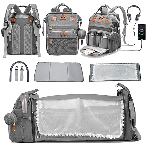 Diaper Bag Backpack, Diaper Bag with Changing Station, Backpack Diaper Bag, Baby Bag for Mom, Diaper Bag for Boys & Girls, Large Diaper Bag with Changing Pad and USB Port, Baby Registry Search