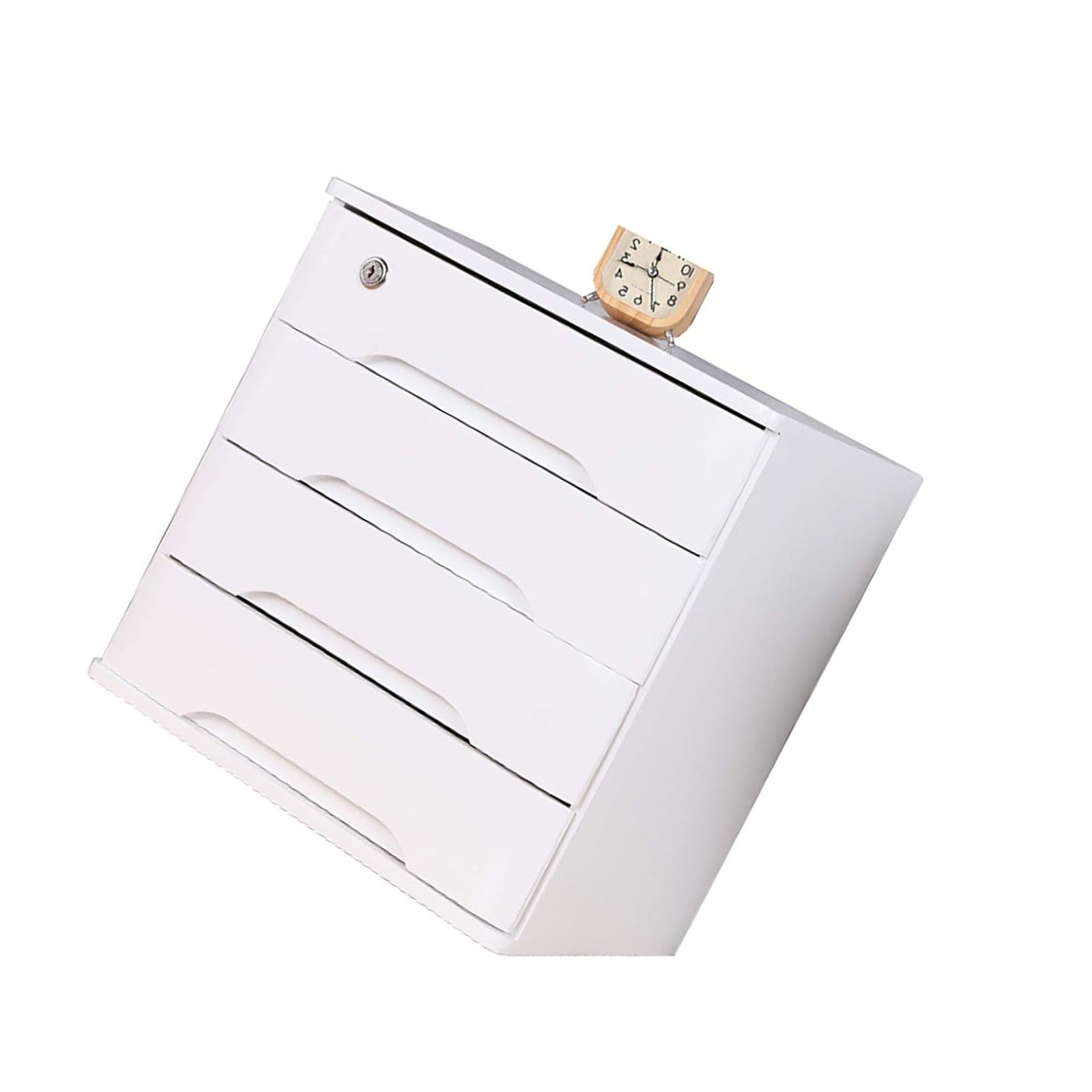 Desktop Storage Box - Desktop File Cabinet Organizers, Solid Wood Desk Organizers Box, A4 File Cabinet With Drawer,School Office Supplies Drawer Organizer Box, With Lock Flat File Cabinet ( Size : 4 l