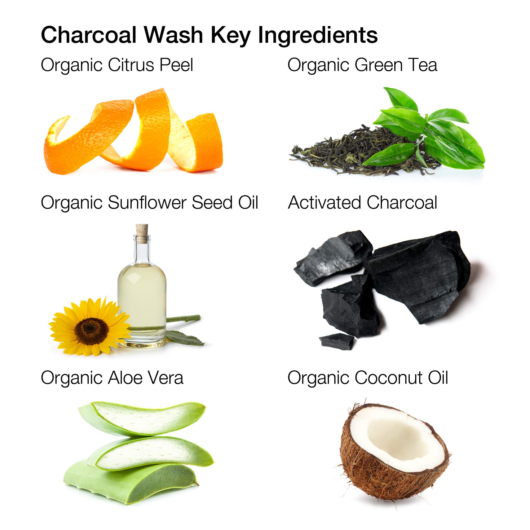 ALOA Skincare Detoxifying Activated Charcoal Face Wash with Vitamin C & Green Tea, Acne Fighting Facial Cleanser
