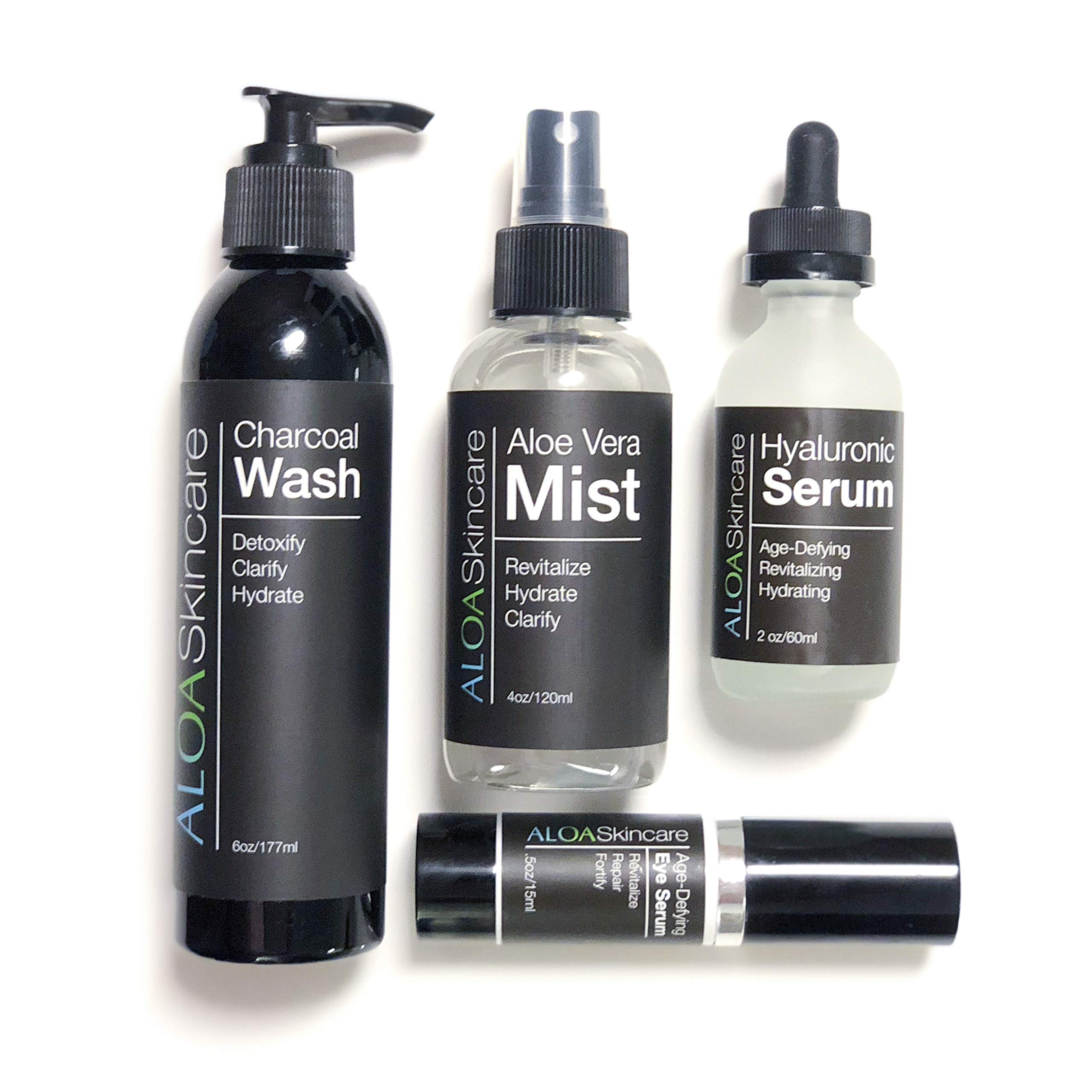 ALOA Skincare Detoxifying Activated Charcoal Face Wash with Vitamin C & Green Tea, Acne Fighting Facial Cleanser