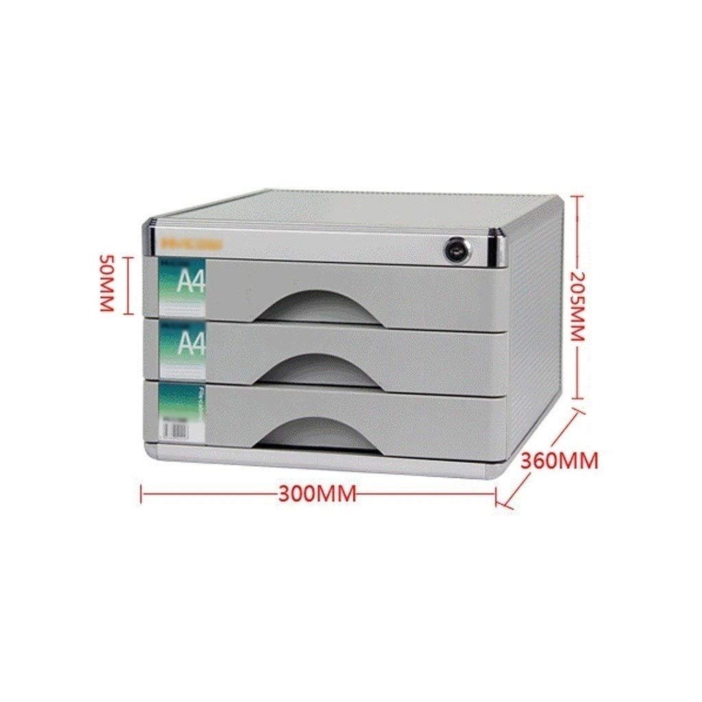 Flat File Cabinet, 3-Layers Office Storage Cabinet, Desktop Storage with Lock, Suitable for A4 File Storage