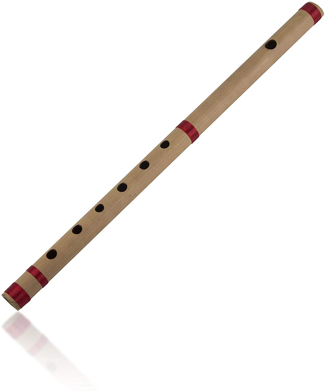 17 Inch Authentic Indian Wooden Bamboo Flute in 'A' Key Fipple Woodwind Musical Instrument Recorder Traditional Bansuri Handcrafted Novelty Decoratives & Collectibles