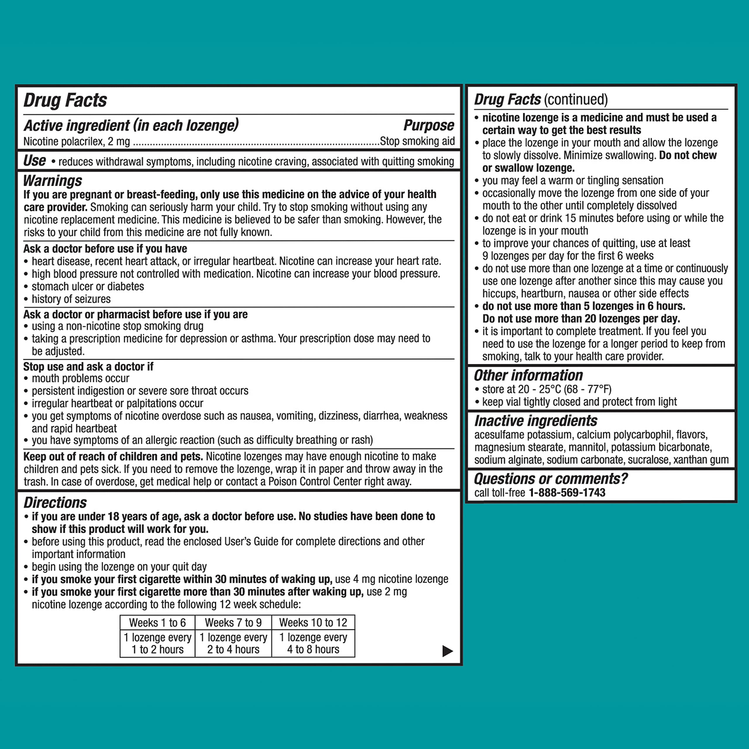 Nicorette 2 mg Mini Nicotine Lozenges to Help Quit Smoking - Mint Flavor Stop Smoking Aid, 20 Count