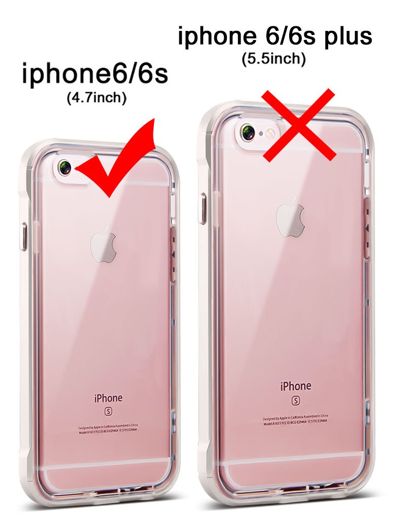 iPhone 6 Case, iPhone 6s Case, Ansiwee Reinforced PC Frame Crystal Durable Shock-Absorption Flexible Soft Rubber TPU Bumper Hybrid Protective Case for Apple iPhone 6/6s 4.7inch (Pearl White)