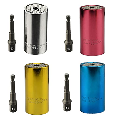 Universal Socket Tools Gifts Stocking Stuffers for Men,Socket Set with Power Drill Adapter(11-32 MM),by WXTDM