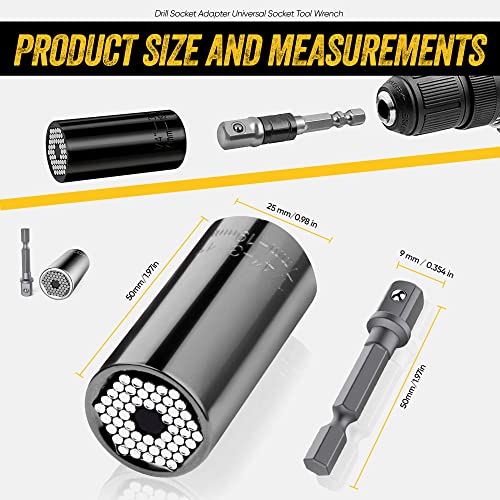TEXASDELUXE Drill Socket Adapter Universal Socket Tool Wrench