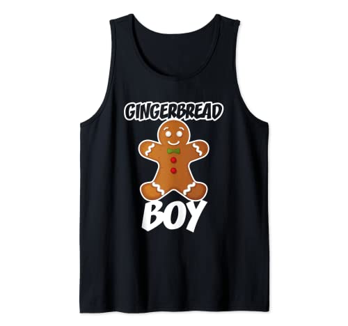Mens Gingerbread Boy Christmas Stocking Stuffer Tank Top