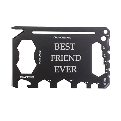 Gifts for Friend Birthday Gift Ideas for Men Him, Cool Gadgets Christmas Presents, Stocking Stuffer for Men, Wallet Multitool - All In One Card Tool for Everyday Survival (Best Friend EVER)